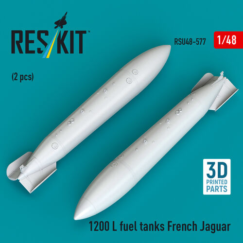 RES/KIT U48-0577 French SEPECAT Jaguar - 1200 L Fuel Tanks (2 pcs / 3D Printed)