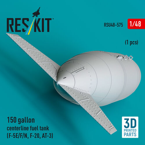 RES/KIT U48-0575 Northrop F-5 E / F / N / F-20 and AT-3 - 150 Gallon Centerline Fuel Tank (1 piece / 3D-Printed)