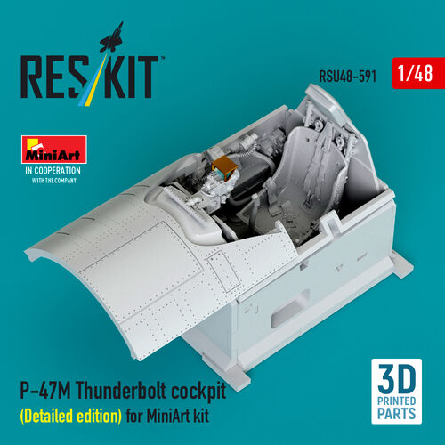 RES/KIT U48-0591 Republic P-47 M Thunderbolt - Cockpit Detailed Edition (3D-Printed / for MiniArt Kits)