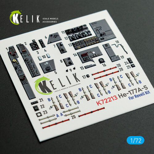 KELIK K72213 Heinkel He-177 A-5 - Interior 3D Decals (for Revell Kits)