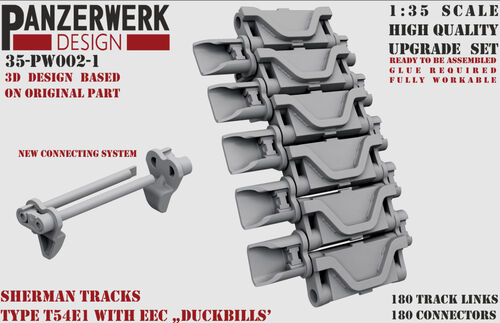 Panzerwerk Design 35-PW002-1 Sherman Tracks Type T54E1 Duckbills Pat B