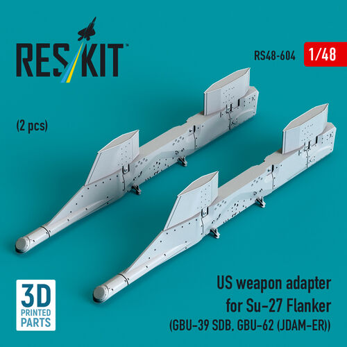 RES/KIT 48-0604 US Weapon Adapter for Su-27 Flanker (2 pcs / 3D-Printed)