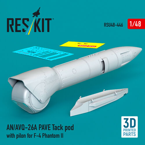 RES/KIT U48-0446 AN/AVQ-26A PAVE Tack Pod with Pylon for F-4 Phantom II (3D Printed)