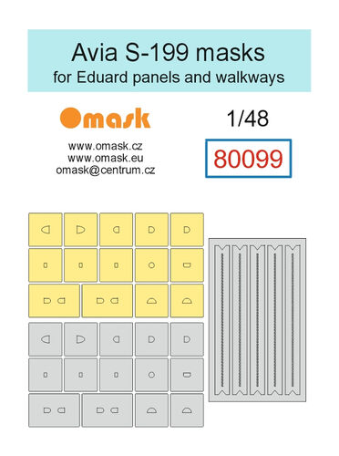 Omask 80099 Avia S-199 - Masks for Panels and Walkways (for Eduard Kits)