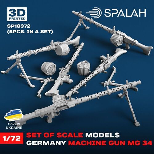 Spalah 18372 German Machine Gun MG-34 (5 pcs / 3D-Printed)