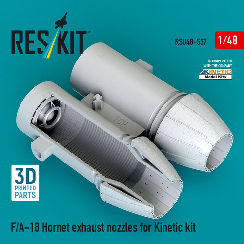 RES/KIT U48-0537 F/A-18 Hornet - Exhaust Nozzles (3D-Printed / for Kinetic Kits)