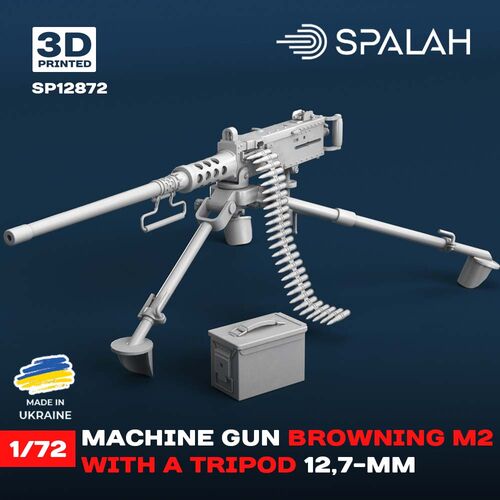 Spalah 12872 12.7 mm Browning M2 Machine Gun with Tripod (3D-Printed)