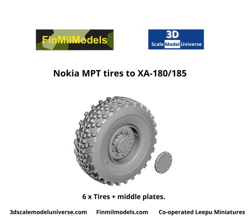 NEW! FinMilModels 35P001 Nokia MPT Tires to XA-180 and XA-185