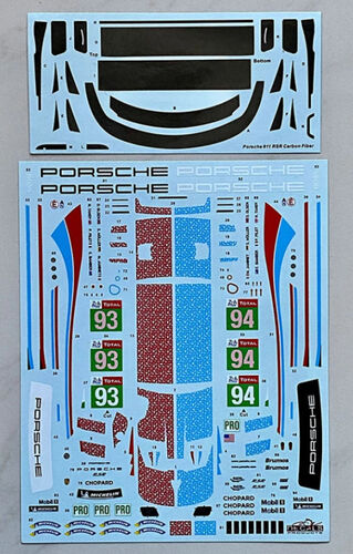 NEW! SK Decals 24188 Porsche 911 RSR 24 Hours of Le Mans 2019 Porsche Gt Team No.93 & No.94 (with Instruction / for NuNu Kits)