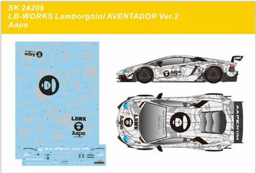NEW! SK Decals 24208 LB-Works Lamborghini Aventador Version 2 AAPE (for Aoshima Kits)