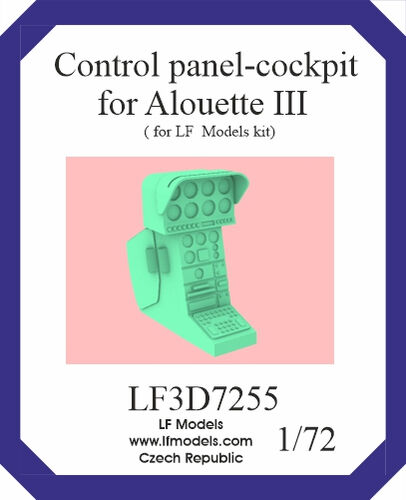 LF Models 3D7255 Aerospatiale Alouette III - Control Panel-Cockpit (for LF Models Kits / 3D-Printed)