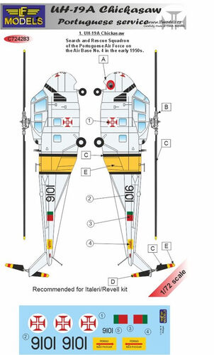 NEW! LF Models C72283 Sikorsky H-19 A Chickasaw in Portuguese Service (for Italeri and Revell Kits)