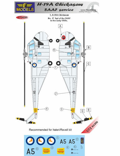 NEW! LF Models C72285 Sikorsky H-19 A Chickasaw in SAAF Service (for Italeri and Revell Kits)