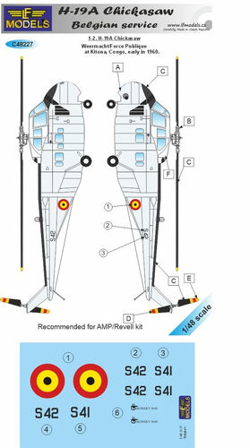 NEW! LF Models C48227 Sikorsky H-19 A Chickasaw in Belgian Service (for AMP and Revell Kits)