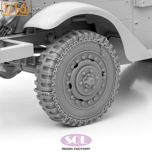 NEW! SOLMODEL MM969 M3A1 - Weighted Wheels with Chain (for Andy's Hobby Kits / 3D-Printed)