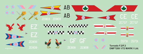 NEW! Mark I Decals DMF7209 PANAVIA Tornado F.2 / F.3 in RAF Service