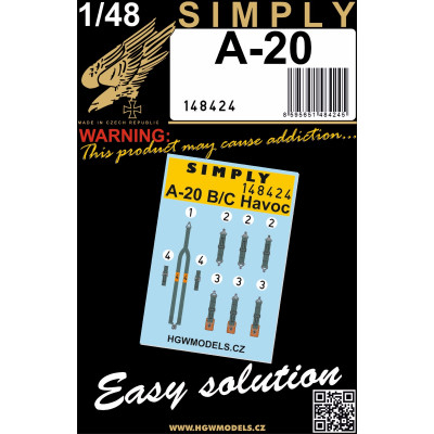 HGW Models 148424 Douglas A-20 B/C Havoc - Seatbelts (for AMT/ERTL, Hong Kong Models and Italeri Kits)