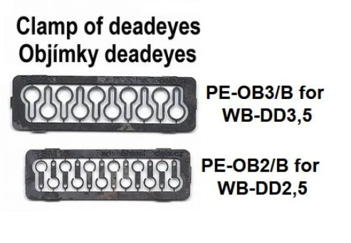 HiSModel SET-059EN03 Endeavour - Clamps of Deadeyes (for Airfix Kits)