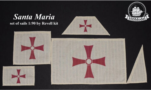 NEW! HiSModel S072p Santa Maria - Set of Sails with Printing (for Revell Kits)