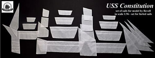 HiSModel S074f USS Constitution and USS United States - Set of Sails for Furled (for Revell Kits)