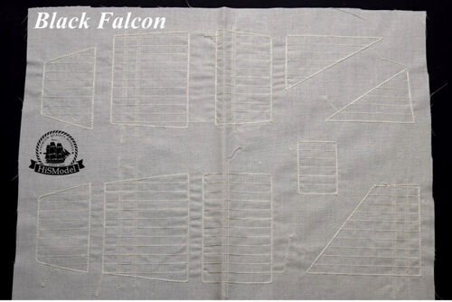 NEW! HiSModel S181e Black Falcon - Easy Set of Sails (for Smer Kits)