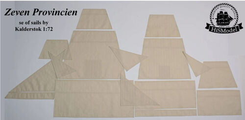 NEW! HiSModel S450 Zeven Provincien - Set of Sails (for Kolderstok Models Kits)