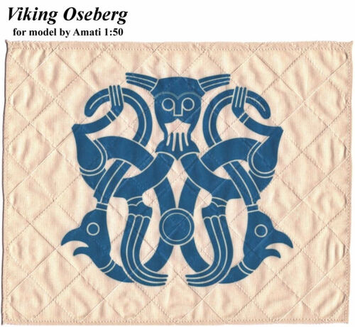 HiSModel S457p Oseberg Viking Ship - Set of Sails with Printing (for Amati Kits)