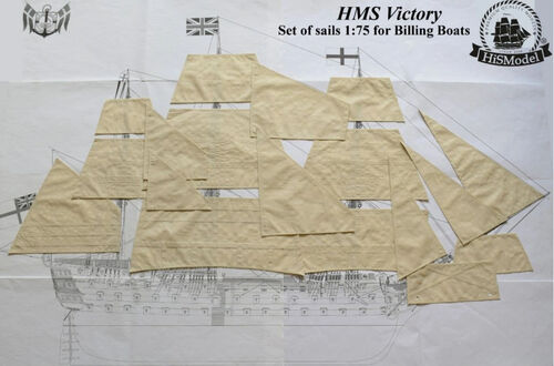 NEW! HiSModel S477 HMS Victory - Set of Sails (for Billing Boats Kits)