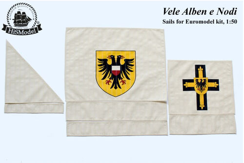 NEW! HiSModel S482p Vele Alben e Nodi - Set of Sails with Printing (for Euromodel Kits)