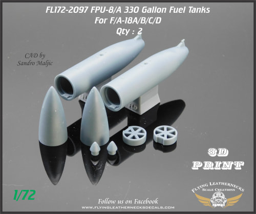NEW! Flying Leathernecks 172-2097 FPU-8/A 330 Gallon Fuel Tank for F/A-18 A/B/C/D (3D-Printed)