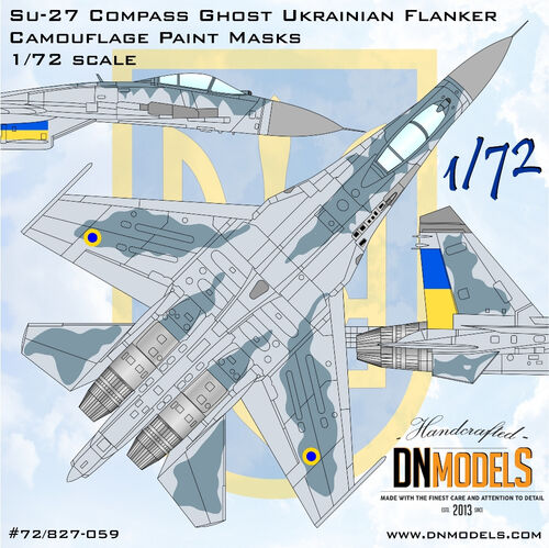 NEW! DN Models 72-827-059 Sukhoi Su-27 - Compass Ghost Ukrainian Flanker Camouflage Paint Mask Set