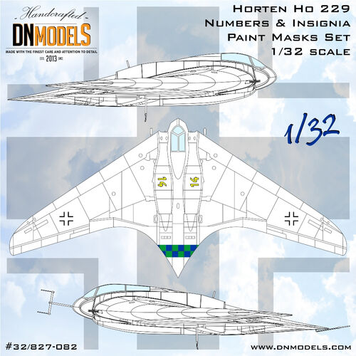 NEW! DN Models 32-827-082 Horten Ho 229 - Numbers and Insignia