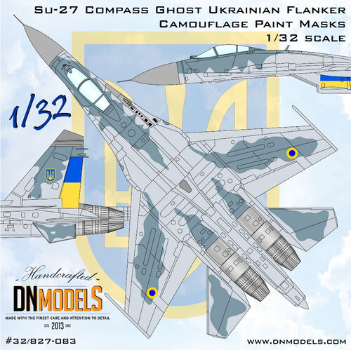 NEW! DN Models 32-827-083 Sukhoi Su-27 - Compass Camo Paint Masks Set (for Trumpeter Kits)