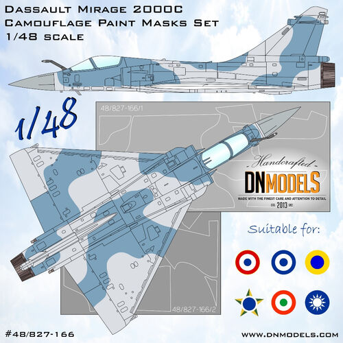 NEW! DN Models 48-827-166 Dassault Mirage 2000 C - Camouflage Paint Mask Set