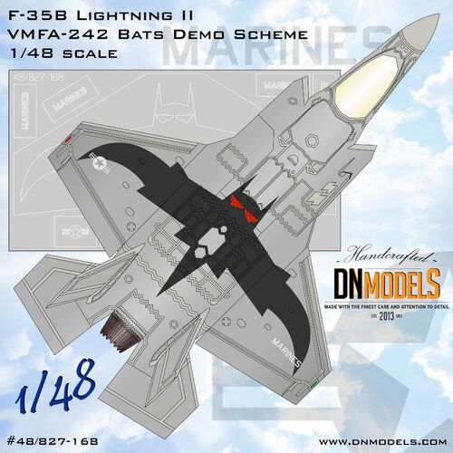 NEW! DN Models 48-827-168 Lockhhed Martin F-35 B Lightning II - VMFA-242 Bats Demo Plane (for Tamiya and Italeri Kits)