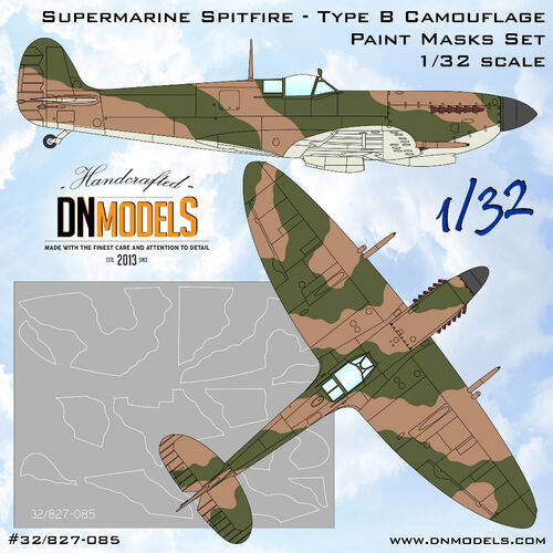 NEW! DN Models 32-827-085 Supermarine Spitfire - Camouflage Type B