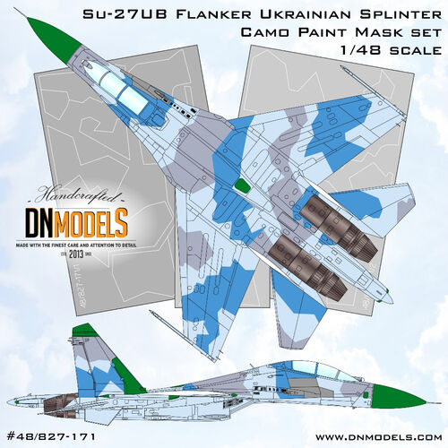 NEW! DN Models 48-827-171 Sukhoi Su-27 UB - Ukrainian Splinter Camouflage Paint Mask Set