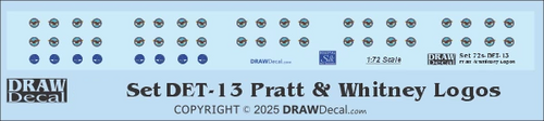 Draw Decal 10-DET-13 Pratt & Whitney Engine Logos Decals Set