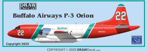 NEW! Draw Decal 10-P3-02 Lockheed P-3 Orion - Buffalo Airways