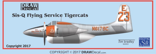 NEW! Draw Decal 20-F7F-01 Grumman F7F Tigercat - Sis-Q Fire Bombers