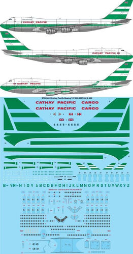 NEW! 26 Decals STS20005 Boeing 747-200 / 747-200F / 747-300 & 747-400 - Cathay Pacific Delivery Scheme