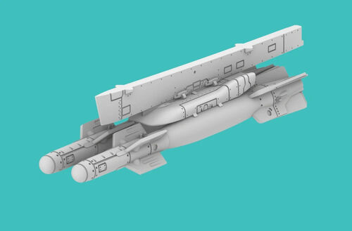 NEW! rise144models 100 Mirage 2000 / Mirage F-1 - AUF2 Twin Rack with GBU22 and Center Pylon (3D-Printed)