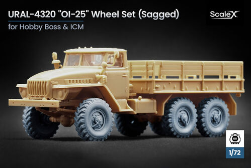 NEW! ScaleX WM72016S URAL-4320 - ОI-25 3D-Printed Sagged Wheel Set (for Hobby Boss and ICM Kits)