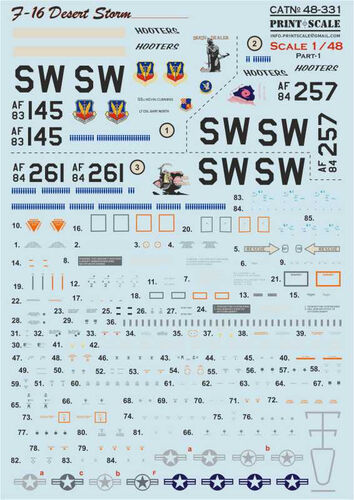 NEW! Print Scale 48-331 General Dynamics F-16 - Desert Storm Part 1