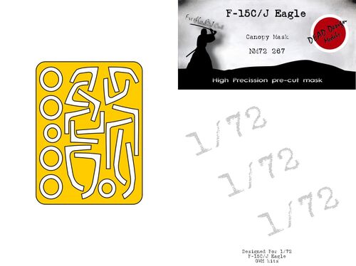 NEW! DEAD Design Models NM72267 McDonnell Douglas F-15 C/J Eagle - Canopy Mask (for GWH Kits)