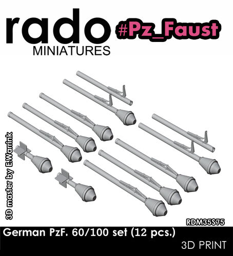 NEW! Rado Miniatures 35S75 Panzerfaust 60/100 Set (3D-Printed)