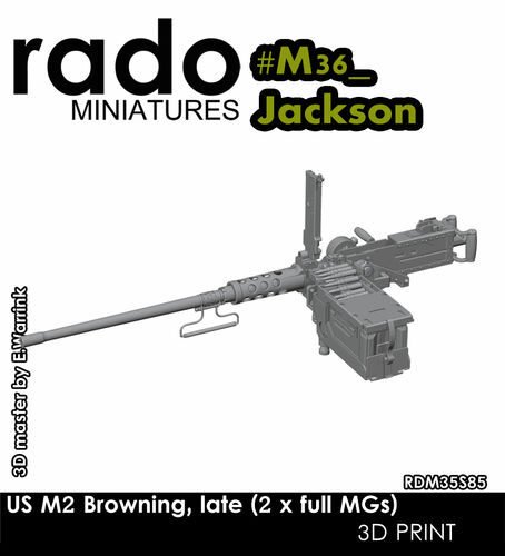 NEW! Rado Miniatures 35S85 US Tank Destroyers Browning MG (2 x .50 cal / 3D-Printed)