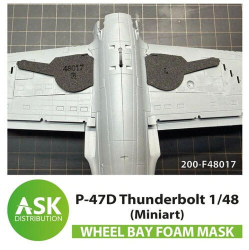NEW! Art Scale Kit F48017 Republic P-47 Thunderbolt - Wheel Bay Foam Mask (for MiniArt Kits)