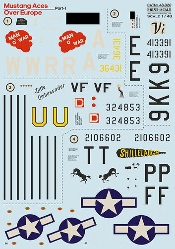 NEW! Print Scale 48-320 North American P-51 Mustang - Aces over Europe Part 1