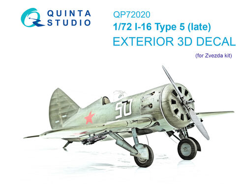Quinta Studio QP72020 Polikarpov I-16 Type 5 (Late) - Exterior Set (for Zvezda Kits)